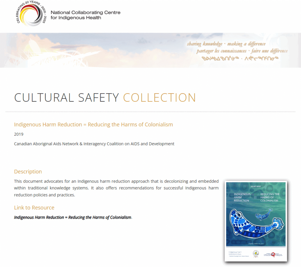 Indigenous Harm Reduction = Reducing the Harms of Colonialism ...