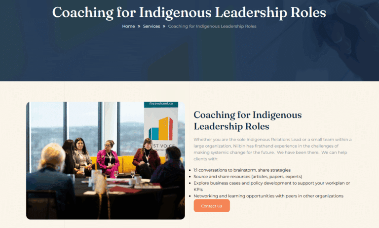 Coaching for Indigenous Leadership Roles (Niibin) – Knowledge Exchange ...